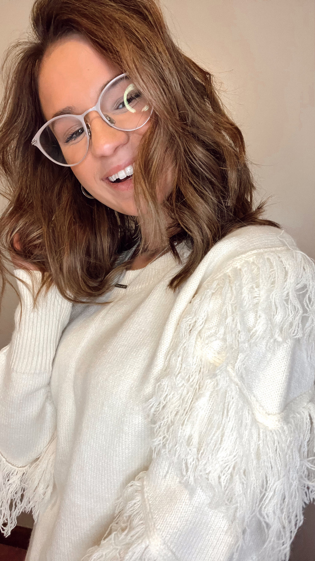 Ivory Fringe Sweater – Pips and Company